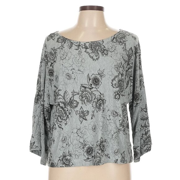 bryn Walker | Tops | Silver Floral Bryn Walker Top L | Poshmark